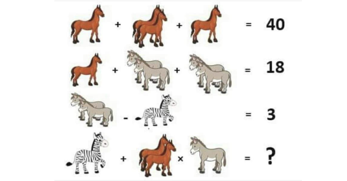 Can you solve the Horse Donkey Zebra Math Puzzle?