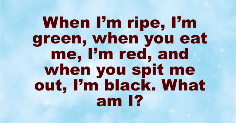 When I’m ripe, I’m green, when you eat me, What am I?